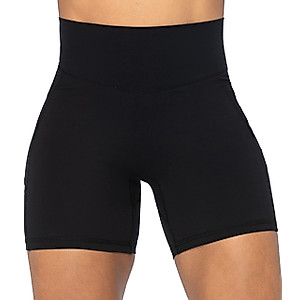 Sunzel 8" / 5" / 3" Biker Shorts for Women with Pockets, High Waisted Yoga Workout Shorts Black Medium