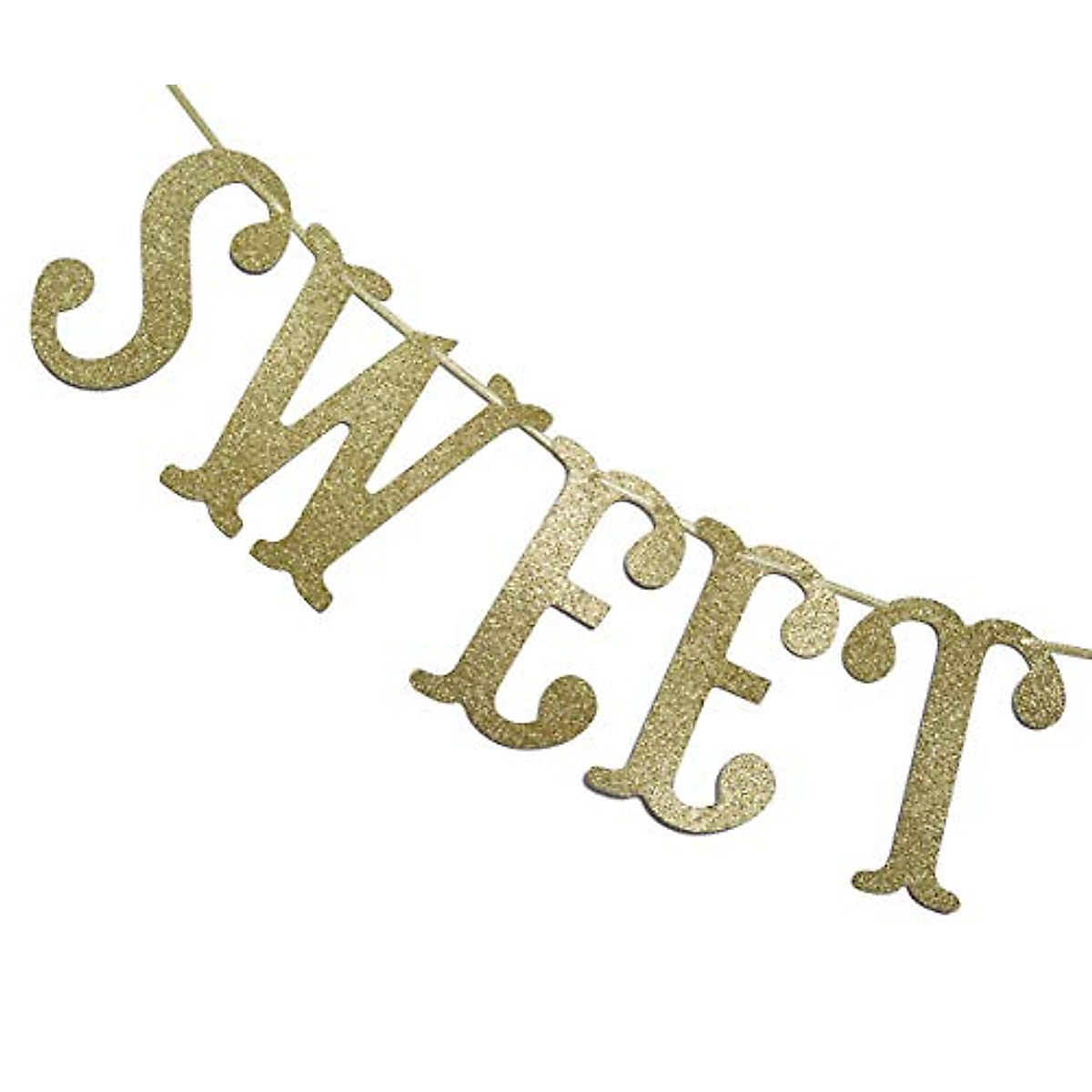 Sweet Sixteen Birthday Banner Gold Glitter for 16th Birthday Party Decor 16 years old Decoration Supplies Cursive Bunting Photo Booth Props Sign