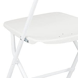Flash Furniture Hercules™ Series Plastic Folding Chair - White - 10 Pack 650LB Weight Capacity Comfortable Event Chair-Lightweight Folding Chair