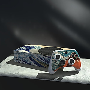 PlayVital The Great Wave Custom Vinyl Skins for Xbox Core Wireless Controller, Wrap Decal Cover Stickers for Xbox Series S Console Controller