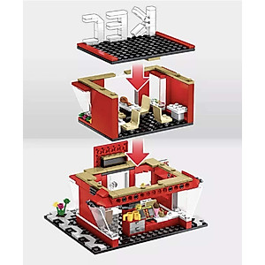 General Jim's City Street Creator Modular Building Blocks Sister Karen’s Fried Chicken Restaurant 282 Piece Toy Bricks Set MOC City Building for Teens and Adults