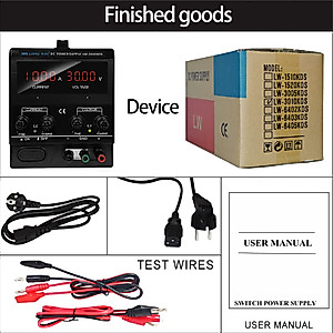 Lwlongwei DC Power Supply Variable, 30V 10A 300W Adjustable Switching Regulated DC Bench Power Supply with 4-Digits LED Power Display Coarse and Fine Adjustments