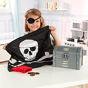 Melissa & Doug Wooden Pirate Chest Pretend Play Set