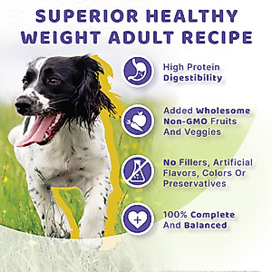 Halo Holistic Dog Food, Grain Free Turkey, Turkey Liver, & Duck, Dry Dog Food Bag, Healthy Weight Adult Formula, 4-lb Bag