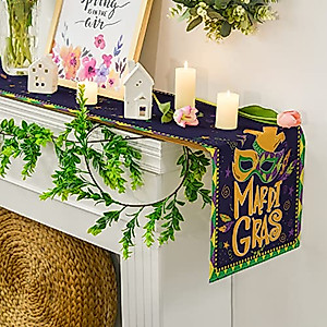 Artoid Mode Mask Carnival Mardi Gras Table Runner, Seasonal Festival Holiday Kitchen Dining Table Decoration for Indoor Outdoor Home Party Decor 13 x 72 Inch