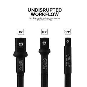 NEIKO 00298A Impact Extension and Socket-Adapter Set, 1/4-Inch Hex-Shank Drill Extension Set Made with CrV Steel, 7-Piece Kit