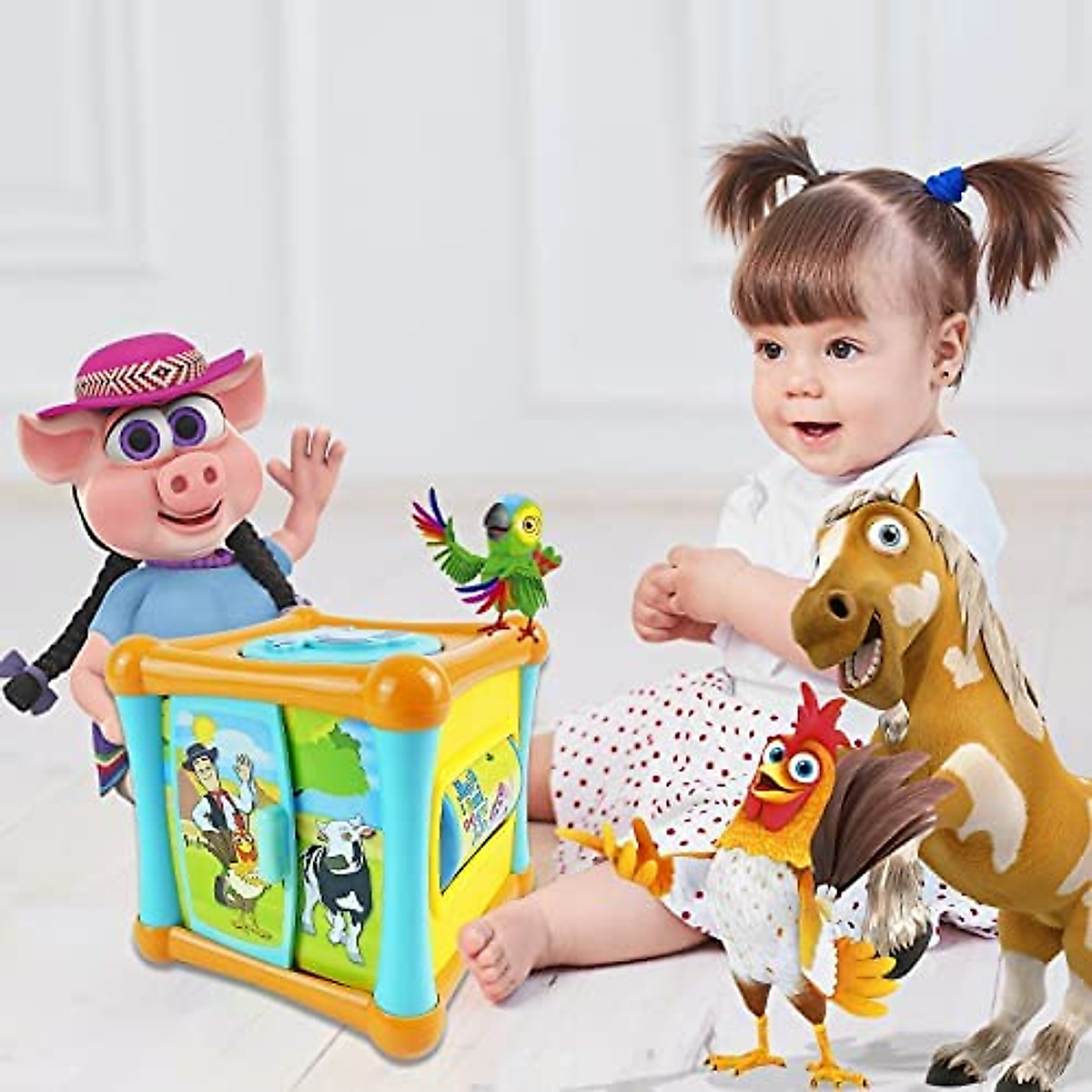 La Granja de Zenon Baby Toys Activity Cube Newborn Busy Baby Activity Center for Toddler 1-3 La Vaca Lola Developmental Learning Farm Toys Educational Gifts for Babies 6-12 Months Boys and Girls