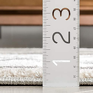 Well Woven Lisbon Toro Modern Ogee Geometric Ivory 7'10" x 9'10" Area Rug