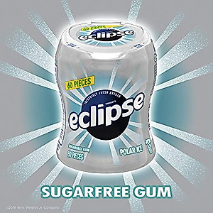 ECLIPSE Polar Ice Sugar Free Chewing Gum Bulk Pack, 60 Piece Bottle (Pack of 6)