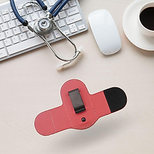 Blingsoul 100% Genuine Leather Pink Stethoscope Holder for Women Men - Stethoscope Holder Hip Clip, Medical Nursing Graduates Accessories Stethoscope Case for Nurses Cover Kit Cardiology Doctor