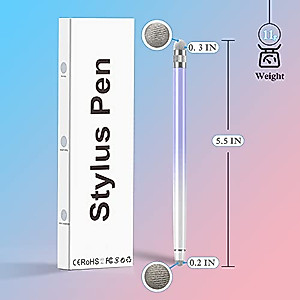 2PCS Stylus Pens for Touch Screens, Pen iPhone/iPad/Tablet Android/Microsoft Surface, Compatible with All Screens(White Pink/White Purple)