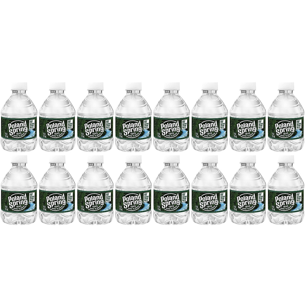 Poland Spring Water Bottles - Poland Spring Small Water Bottles, Mini Water Bottle, Poland Spring 8 oz Bottled Water 16 Pack - Bottled Poland Spring Water - Spring Water Bottles 16 Pack