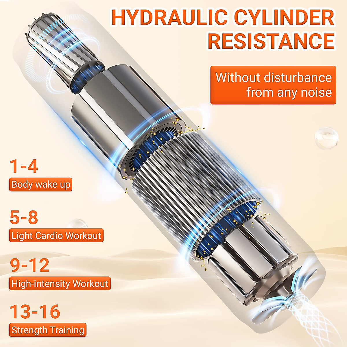 Niceday Hydraulic Squat Machine & Rowing Machine, 16 Resistance level & LCD Monitor