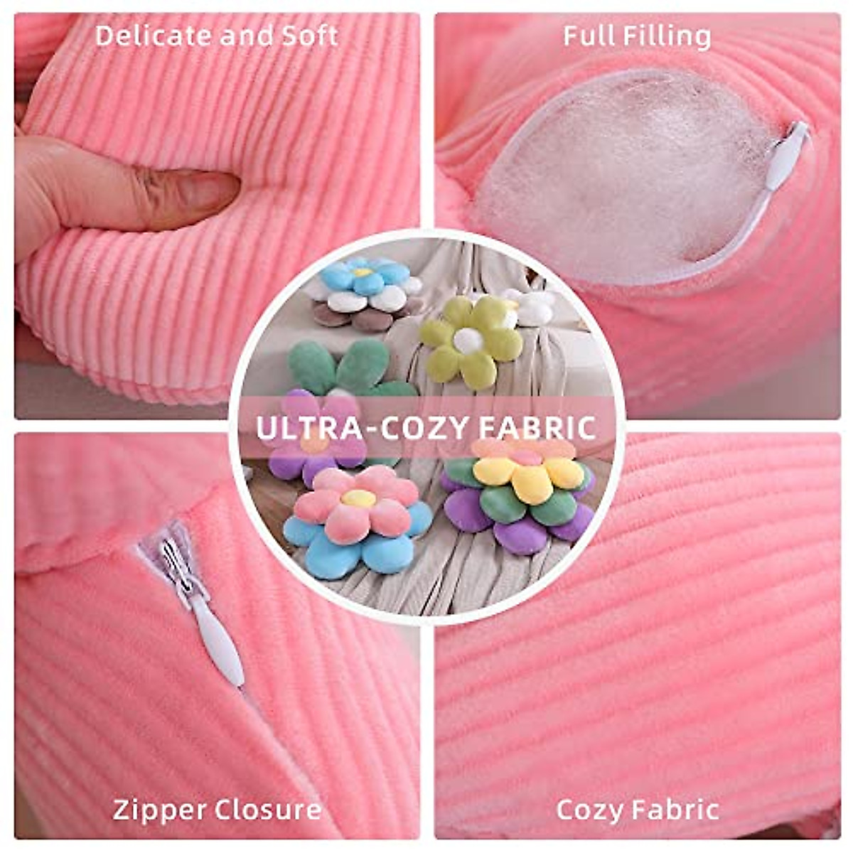 AZCHEN Flower Pillow Standard Throw Pillow Patio Furniture Cushions Decorative Pillow Cushion Home Chair Cushion (15.7 inch, Blue)