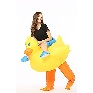 JYZCOS Inflatable Yellow Duck Costume Hen Stag Night Halloween Animal Fancy Dress (Adult Duck)