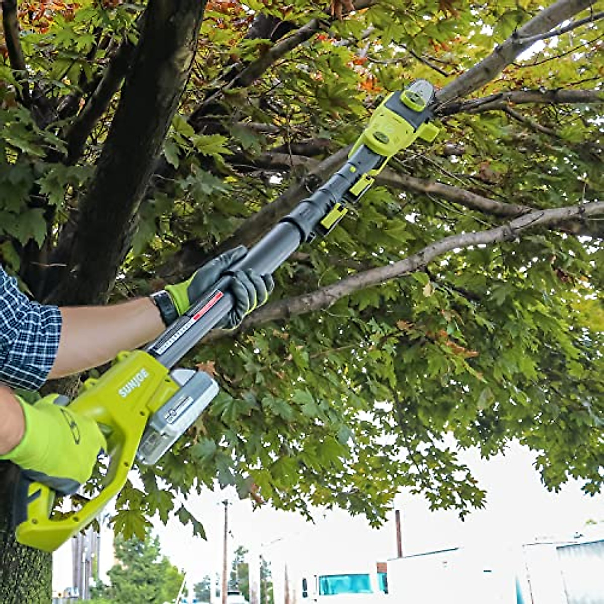 Sun Joe 24V-PS8CMAX-LTE 24-Volt IONMAX Cordless Telescoping Pole Chain Saw Kit, 8-inch, W/ Bonus Spare Chain, 2.0-Ah Battery + Charger