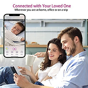 iBaby M8 2K Smart Baby Monitor, 355° Pan 110° Tilt and 2-Way Talk, Video Baby Monitor with Crying and Motion Alerts, Moonlight Projector, Temperature/Humidity Alerts, for iOS/Android