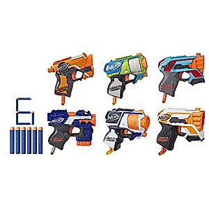 Nerf MicroShots 6-Blaster Bundle, 6 Mini Dart-Firing Nerf Elite Blasters and 6 Official Nerf Elite Darts - for Kids, Teens, Adults (Amazon Exclusive)