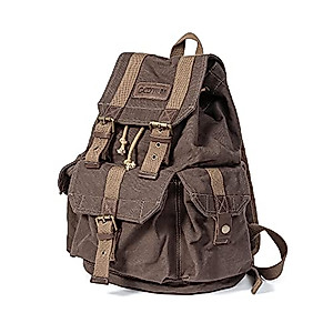 Gootium Classic High-Density Thick Canvas Backpack Rucksack, Tiramisu, Small