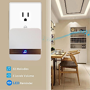 Caregiver Pager Wireless Life Alert Systems for Seniors IP55 Waterproof, Fall Alert Devices for Elderly, Panic Buttons with Necklace (2 call buttons + 3 receivers)