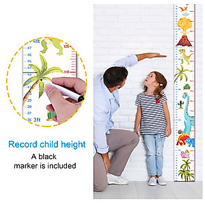 Eichzer Baby Height Growth Chart, Premium Handing Ruler Home Nursery Wall Decor for Kids, 76" x 8" Growth Tracker for Children Height Record, Boys & Girls Playroom Decoration Sticker (Dinosaur)