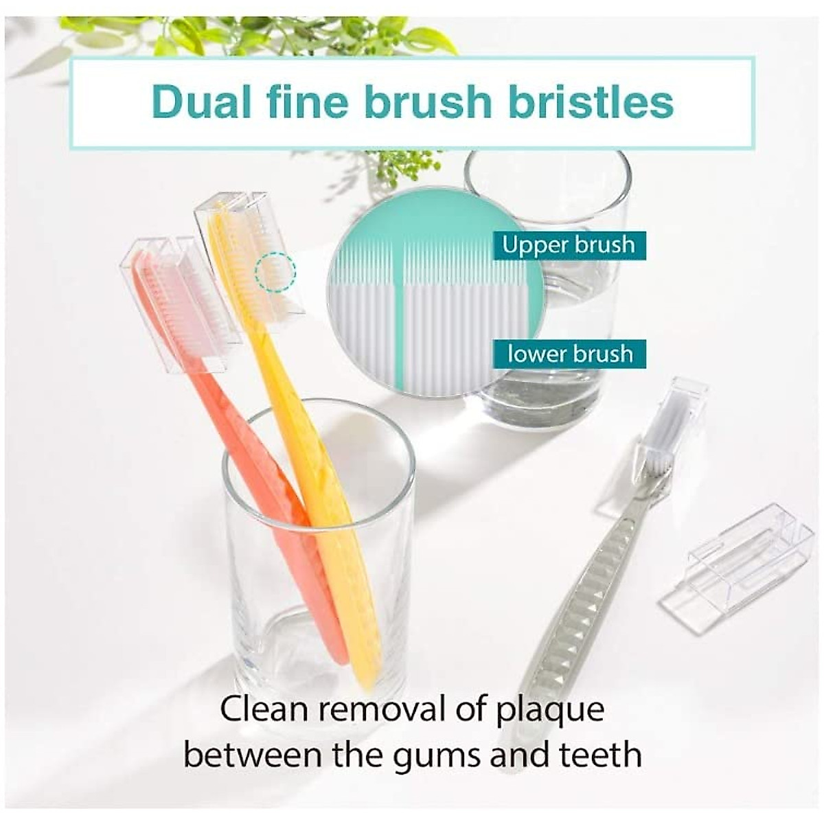 Samjung Wangta Soft Toothbrush, 6 Pack (Pastel White) – Best Manual Toothbrush for Maximum, Efficient Cleaning and Sensitive Gums and Teeth