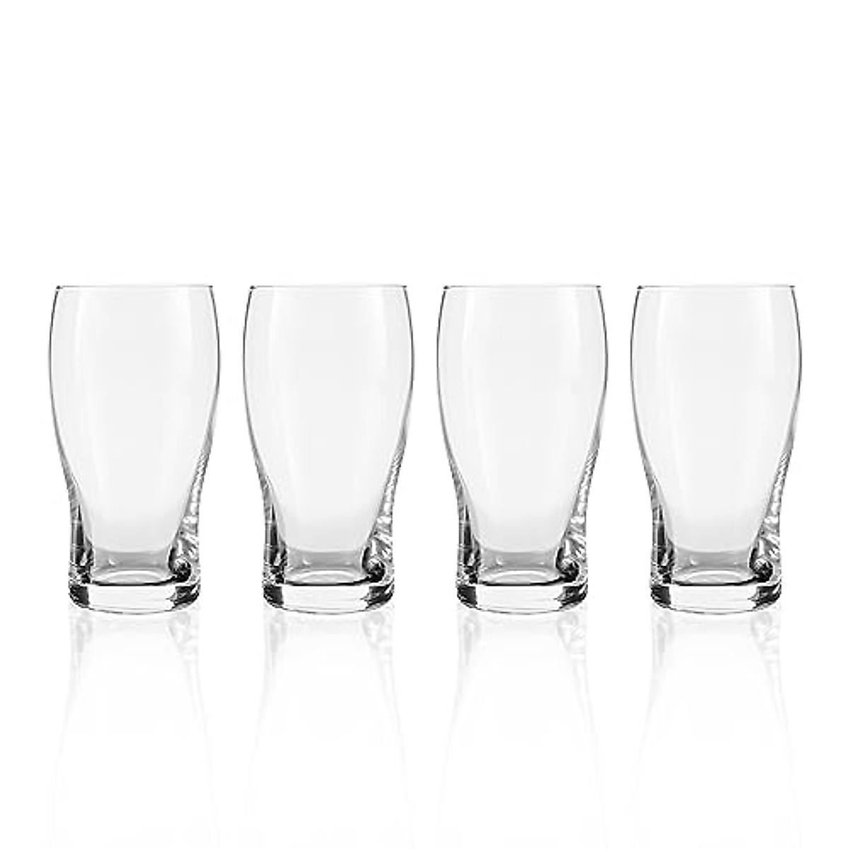 Burns Glass Large Beer Glasses Set of 4, 20 Oz Classic British Craft Beer Glass - 100% Safe Lead-Free Glass, Durable Father Pilsner Beer Drinking Glass Cups Pub Glassware Great Dad Gifts