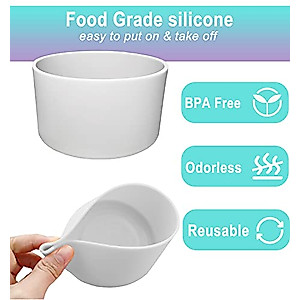 2 Pcs Protective Silicone Boot Sleeve Cover for Stanley Tumbler Quencher Adventure 40oz IceFlow 20oz 30oz, Anti-Slip Silicone Water Bottle Bottom Cover for Stanley Tumbler (Pinkwhite+Bluewhite)