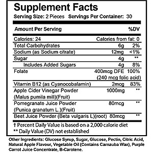 Zonata F1 Keto ACV Gummies, F1 Keto Apple Cider Vinegar, 60 Count, 1 Month Supply