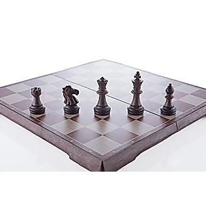 Checkers Game Board - 2 in 1 Folding and Magnetic Chess Game. Great for Travel Chess Set Strategy Game is 12.5 x 12.5, International Chess Set