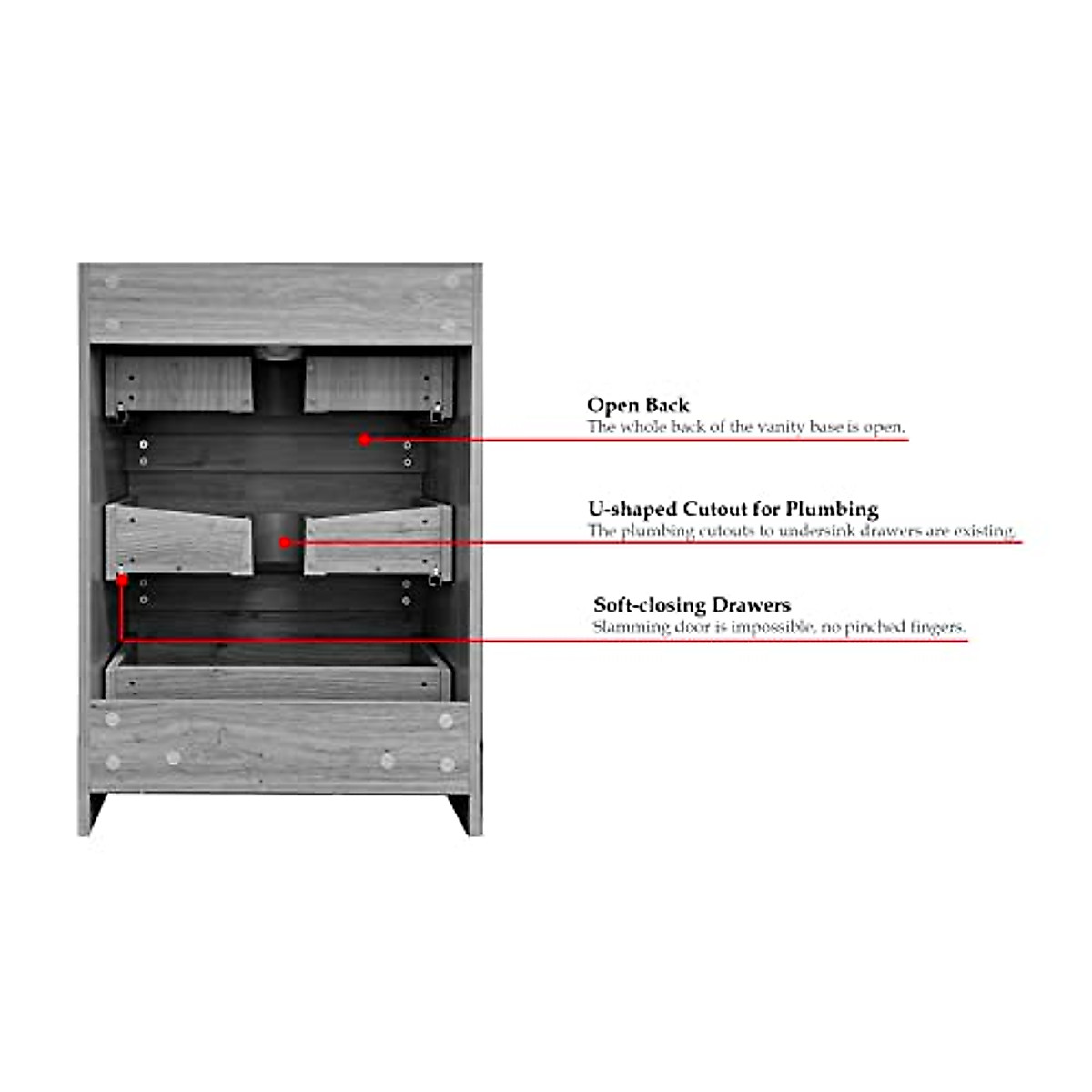 Angeles 84" FREESTANDING Bath Vanity with Double Reinforced Acrylic Sinks Nature Oak-AV
