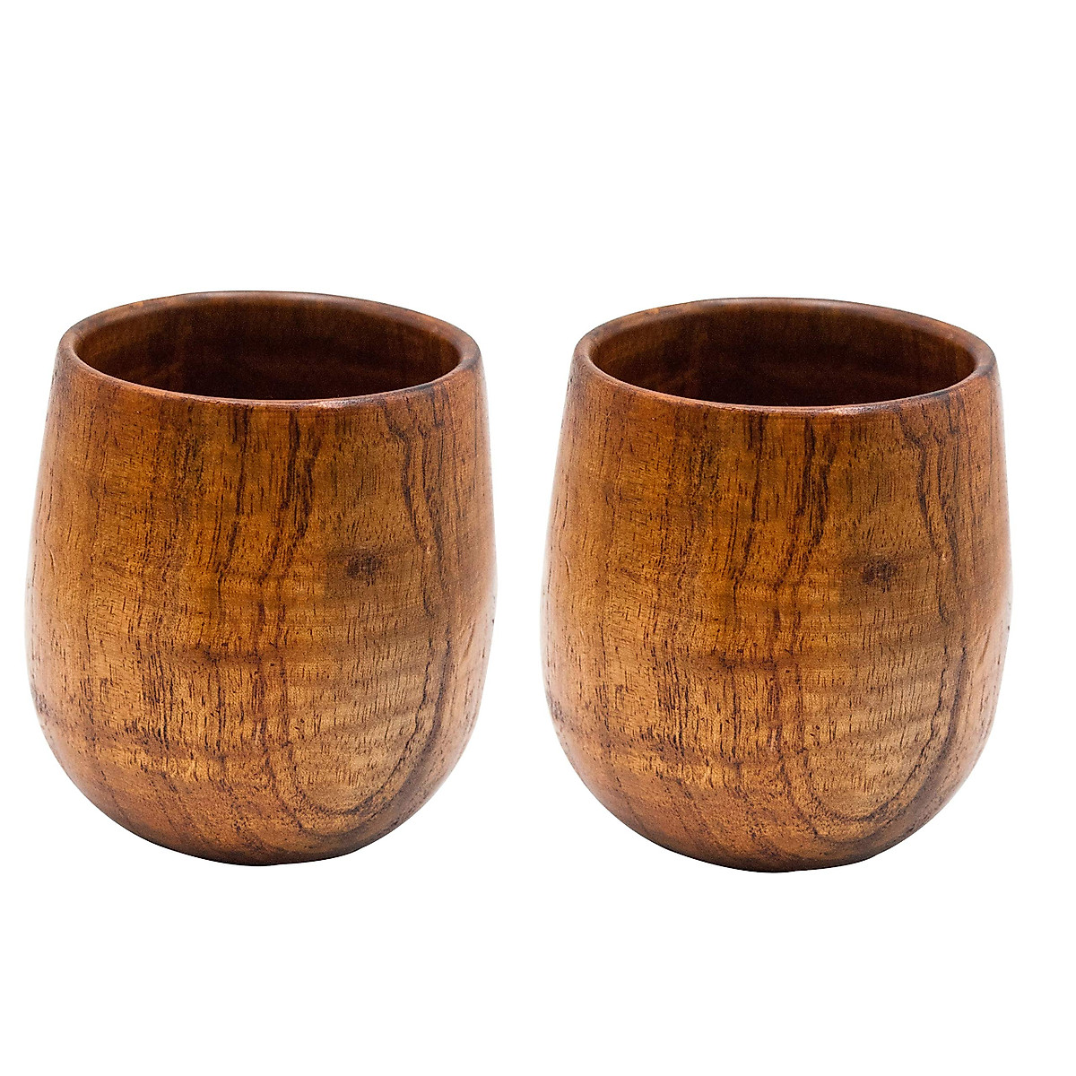 Islandoffer 2X Japanese Wooden Tea Cups, 4 oz, 120 mL