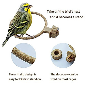FOIBURELY Bird Breeding Nest Canary Finch Parrot Weave Hemp Rope Nest（4.4inches）