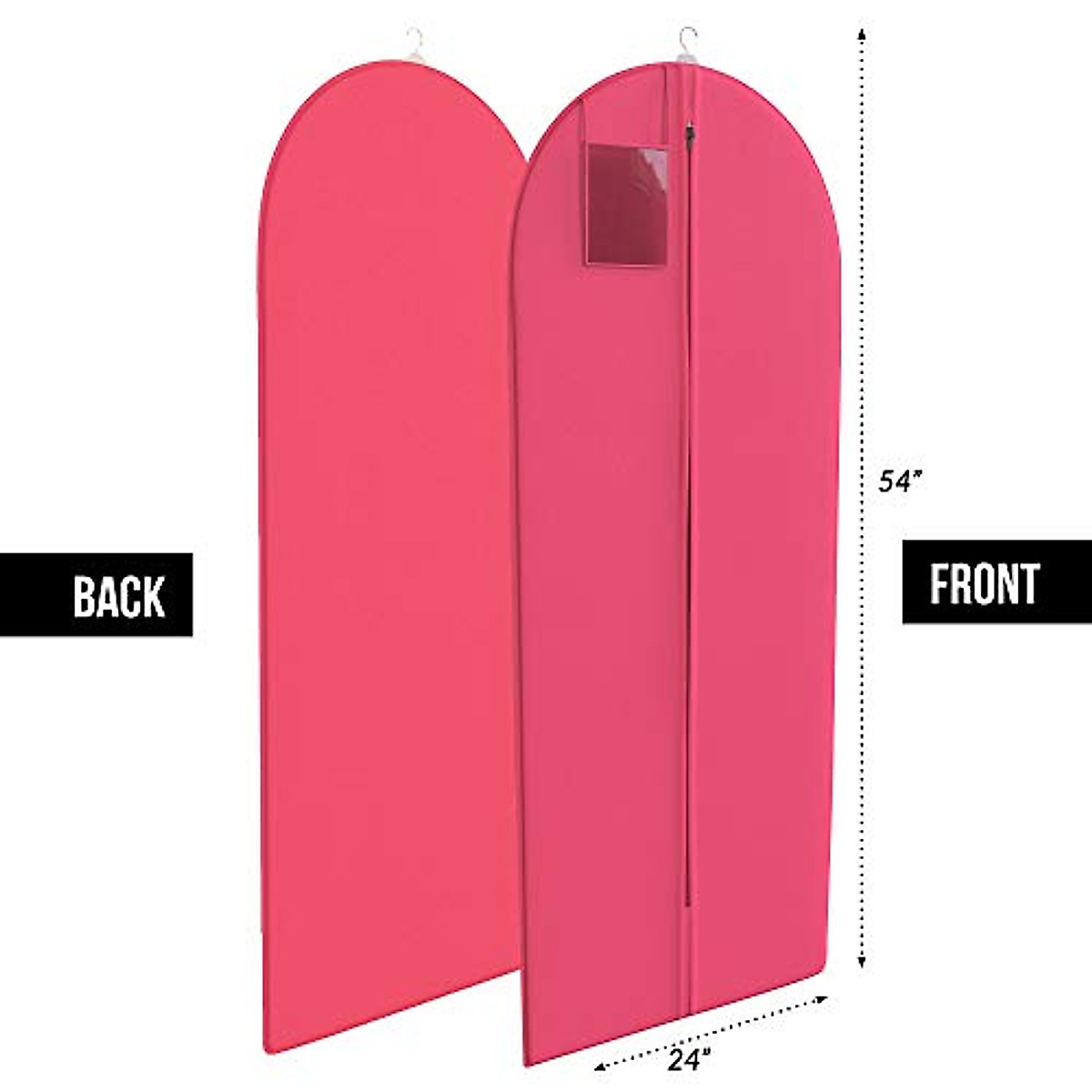 Fuchsia Dress and Gown Garment Travel Bags 5 Pack - 54" x 24" - Hanging Window