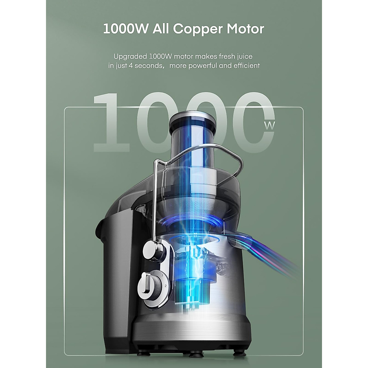 1300W Juicer Machines, Juilist Powerful Juice Extractor Machine with 3.2" Wide Mouth for Whole Fruits & Veggies, Fast Juicing Fruit Juicer for Beet, Celery, Carrot, Apple, Easy to Clean, BPA-Free