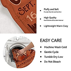 Kamoxi Western Cowboys Blanket Retro Rodeo Cowboy Sitting on A Horse Throw Blankets for Men Boys Soft Red Fluffy Flannel Bed Sofa Chair Couch Decor Fleece Blankets Fall Plush Fuzzy Bedding 50"x40"