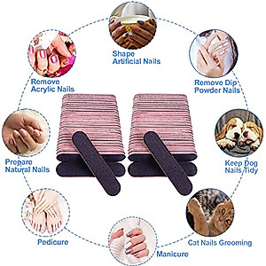 Nail Files (50 Pack), 3.6 Inches Emery Board Nail Files for Acrylic and Natural Nails, 100/180 Grit Small Double Sided Fingernail Filer Bulk Mini Professional Finger Nail Filer Manicure Set Black