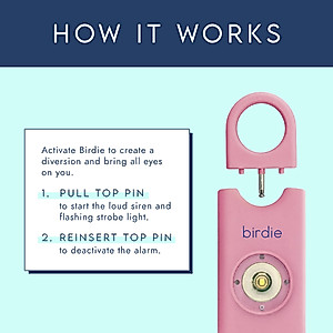 She’s Birdie–The Original Personal Safety Alarm for Women by Women–Loud Siren, Strobe Light and Key Chain in a Variety of Colors (Blossom)