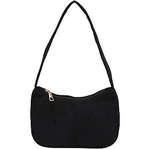 AIBEARTY Women Girls Corduroy Handbag Underarm Bag Retro Small Purse Shoulder Bag Clutch Tote