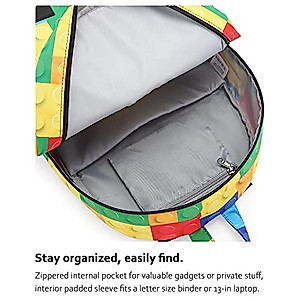 HotStyle TRENDYMAX Little Kids Backpack with Chest Strap, Cute for Preschool Kindergarten Girls Boys, Colorful Blocks