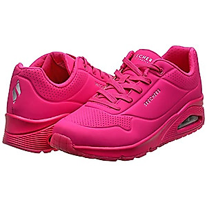 Skechers womens Skecher Street Women's Uno - Night Shades Sneaker, Pink Hot Pink Durabuck Htpk, 7.5 US