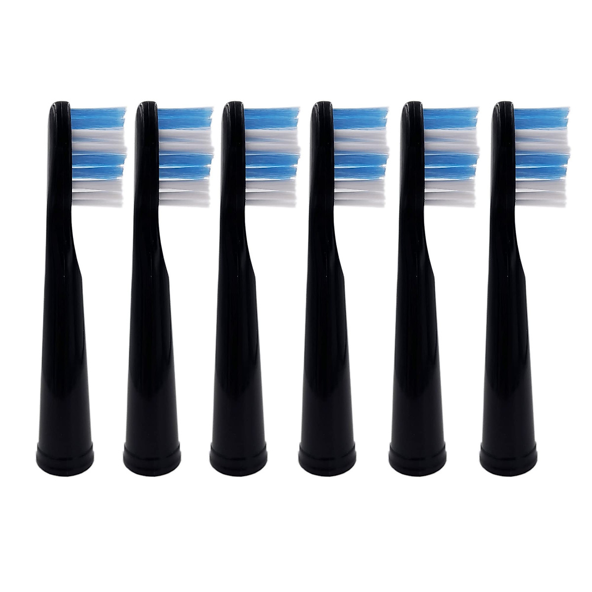 6-Pack Replacement Toothbrush Heads for Dnsly Fairywill FW507/FW508/FW917/FW909/FW949/FW958/FW507B/FW908/FW610/FW659/FW719/FW910 KIPOZI Sboly Sonic Electric Toothbrush (Black)