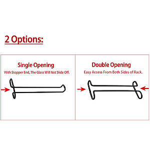 GeLive 10 Inch Set of 2 Under Cabinet Wine Glass Rack Stemware Holder Glass Storage Hanger Organizer for Kitchen and Bar (Black)