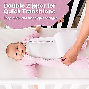 Baby Merlin's Magic Sleepsuit - 100% Cotton Baby Transition Swaddle - Baby Sleep Suit - Sage Green - 3-6 Months