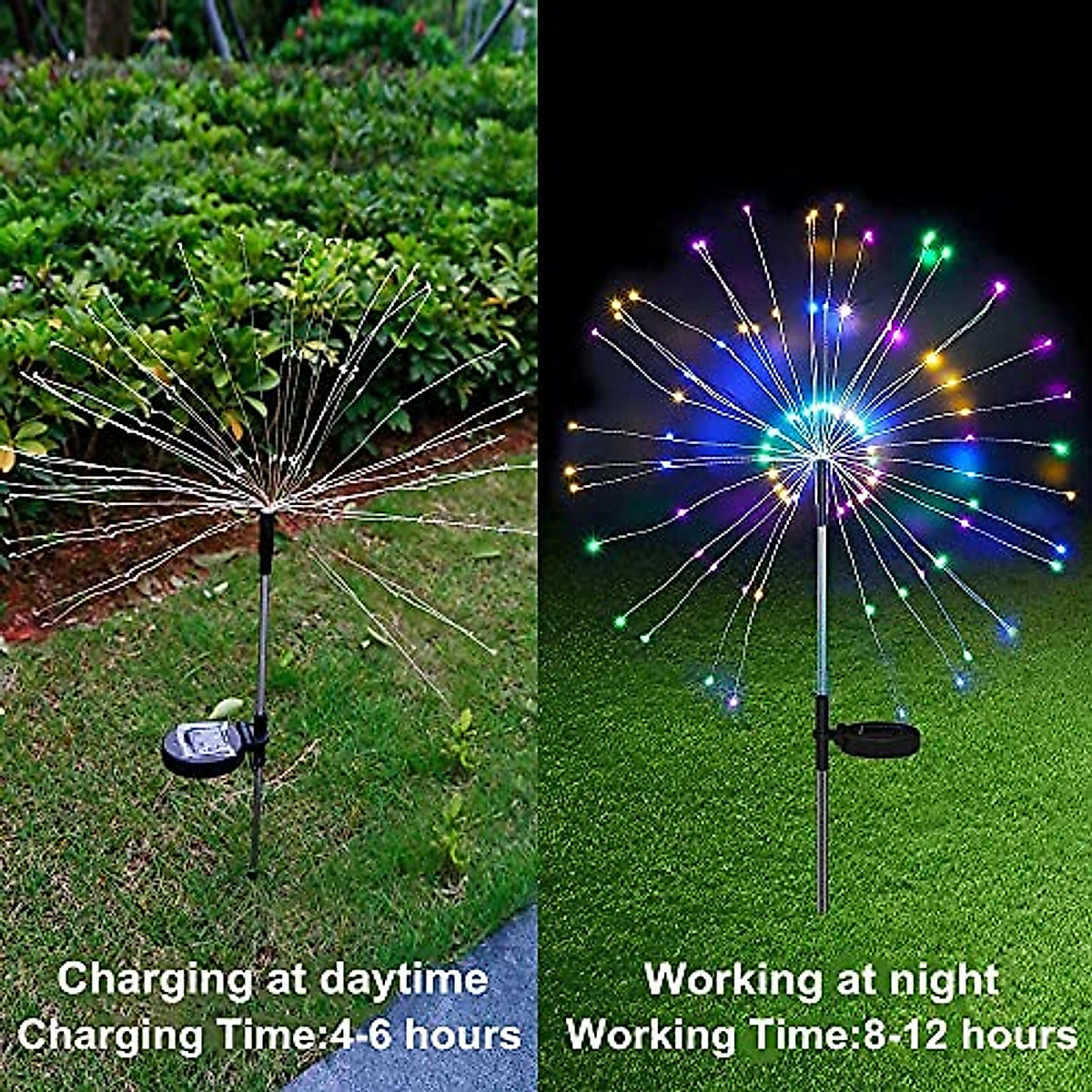 JORETLE Solar Garden Lights, Outdoor Solar Decorative Lights Solar Firework Lights 105 LED Powered 35 Copper Wires String Light, DIY Firework Lights for Garden, Patio, Countyard (2 Pack, Multi-Color)
