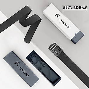 JUKMO Tactical Belt for Men, Military Rigger 1.5" Nylon Web Work Belt with Quick Release Heavy Duty Buckle (Black, Medium-for Waist 36"-42" (Length 49"))