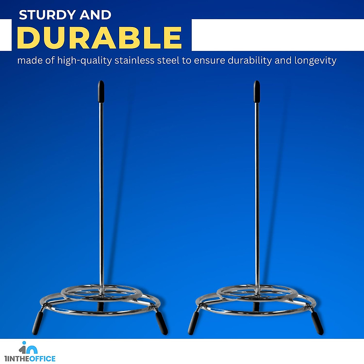 1InTheOffice Wire Receipt Spindle,Chrome Receipt Holder, 2 Pack" (Chrome)