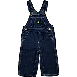John Deere baby boys Newborn Denim Overall Bib, Denim, 12 18 US