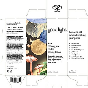 Good Light Moon Glow Milky Toner, Ultra-Light Facial Toner, Non-Comedogenic Face Moisturizer, Hydrates and Sheds Dead Skin Cell, Niacinamide Brightening Toner with Ceramides and AHAs, (3.38 fl oz)