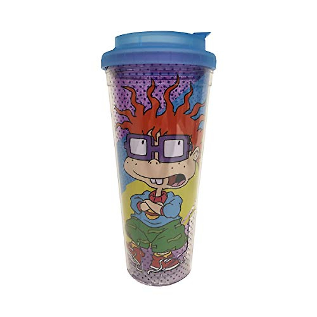 Silver Buffalo Nickelodeon's Rugrats Chuckie Double Walled Plastic Travel Mug, 24-Ounce, Multicolor